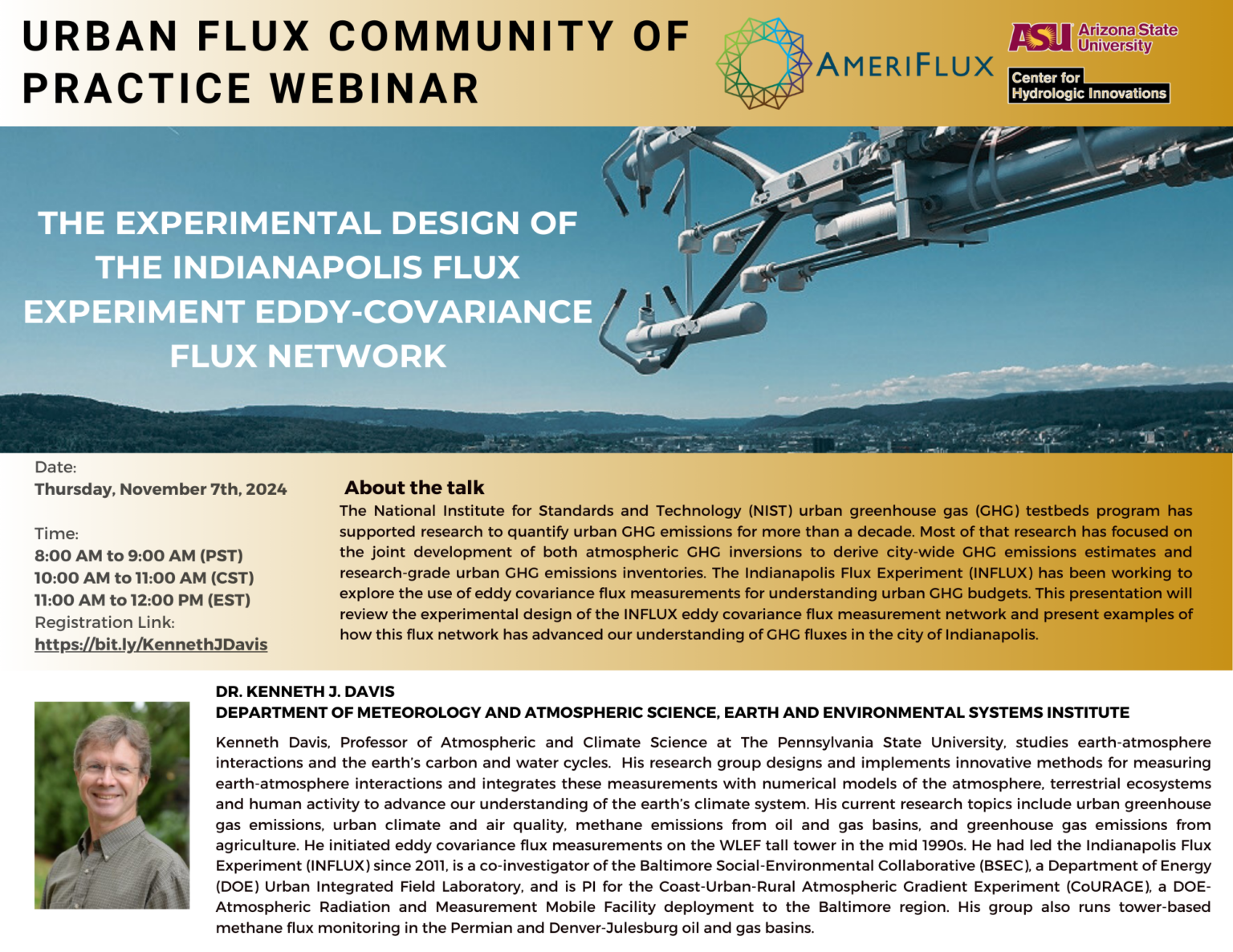 Urban Flux Webinar: the Indianapolis Flux Experiment - AmeriFlux